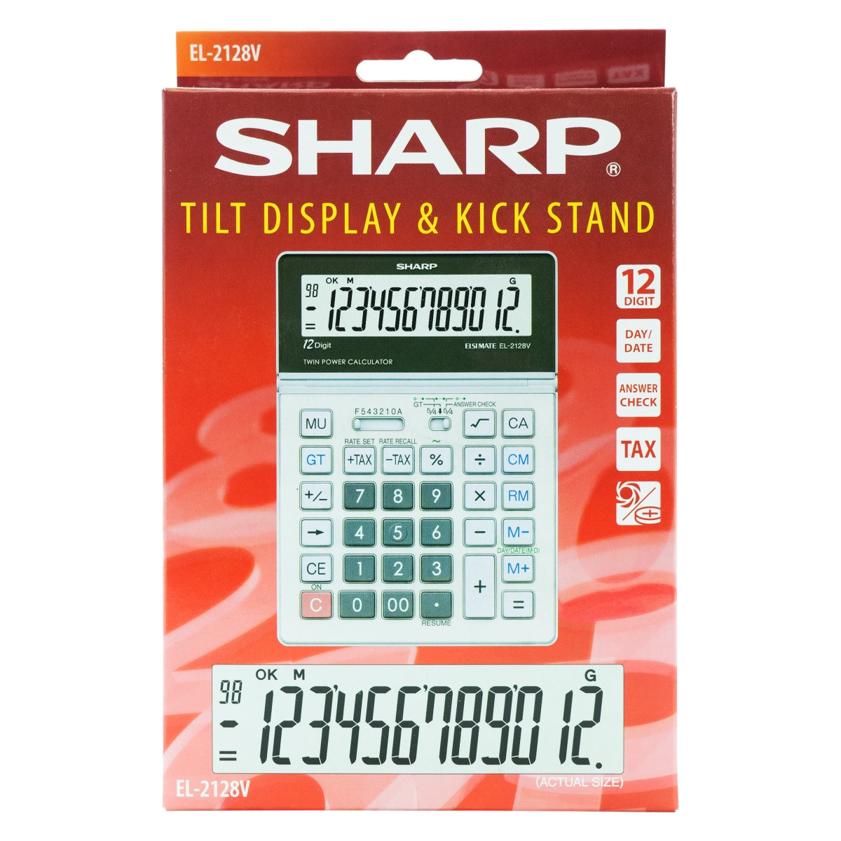 Sharp El2128V Semi-Desk Calculator